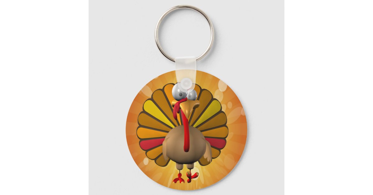 Funny Thanksgiving Turkey Keychain | Zazzle