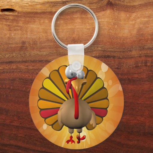 Funny Thanksgiving Turkey Keychain | Zazzle