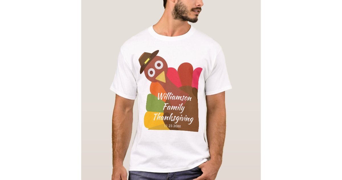 Funny Thanksgiving Turkey Matching Family Custom T-Shirt | Zazzle.com
