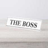 Funny "The Boss" desk name plate | Zazzle