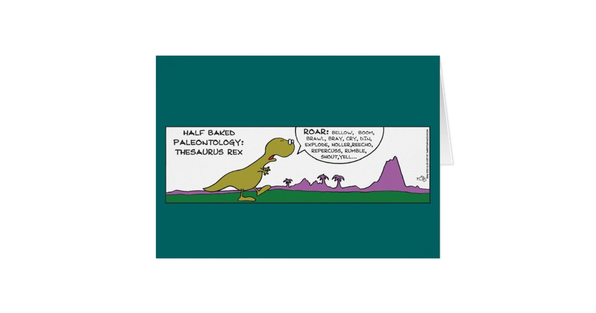 Funny Thesaurus Rex Dinosaur Card | Zazzle
