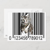 Funny tiger barcode vector postcard | Zazzle
