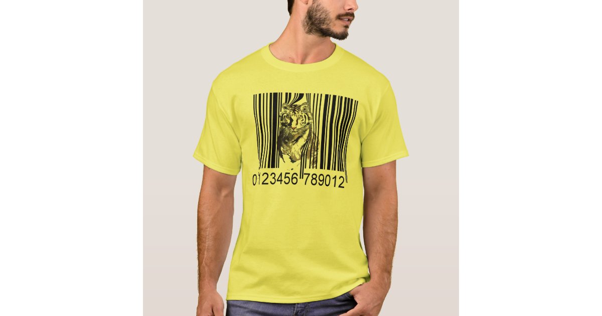 Funny tiger barcode vector T-Shirt | Zazzle