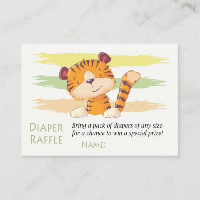 Funny tiger Diaper Raffle Tickets | Zazzle