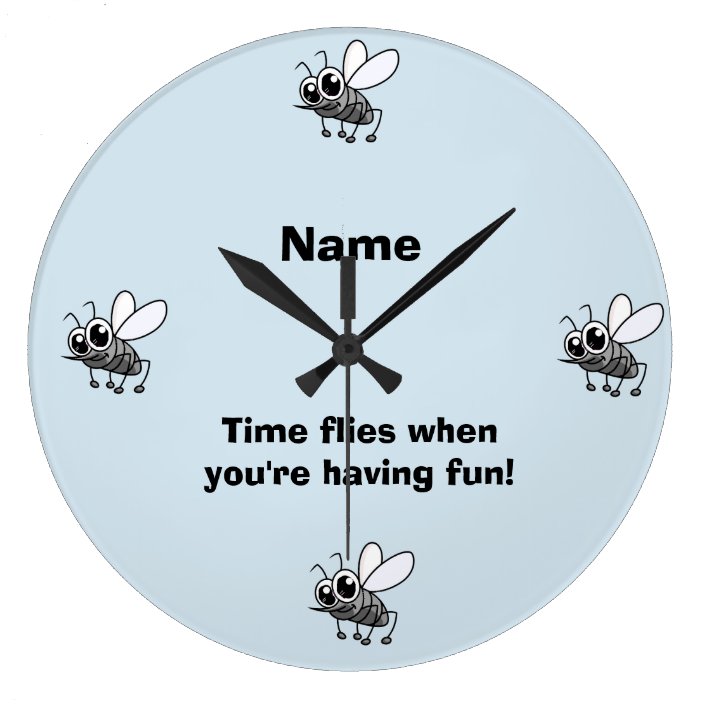 Funny time flies when you're having fun kids clock | Zazzle.com
