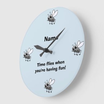 Funny time flies when you're having fun kids clock | Zazzle