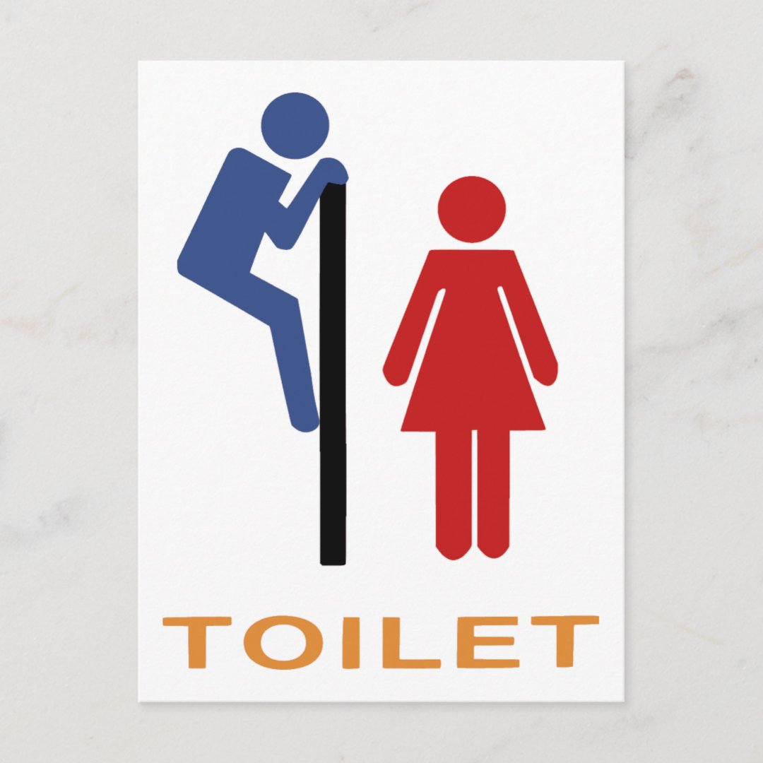 Funny Toilet Sign Postcard | Zazzle