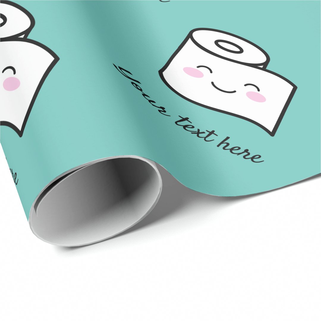 Funny toiletpaper cartoon design personalized wrapping paper | Zazzle