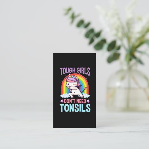 Funny Tonsil Removal Unicorn Kid Tonsillectomy Business Card | Zazzle