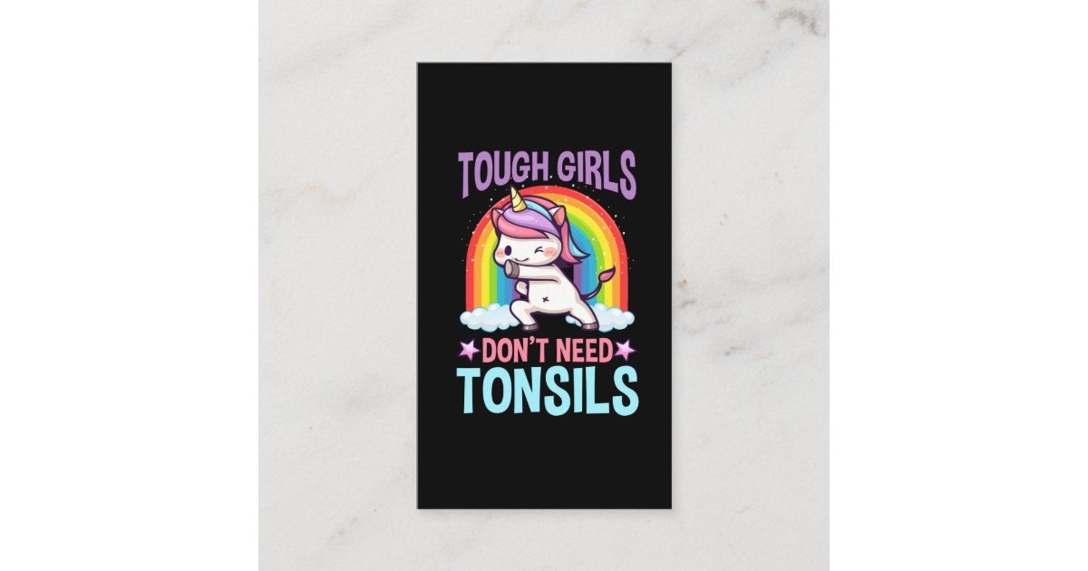 Funny Tonsil Removal Unicorn Kid Tonsillectomy Business Card | Zazzle