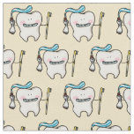 Funny Dentist Cute Tooth Pattern Fabric | Zazzle