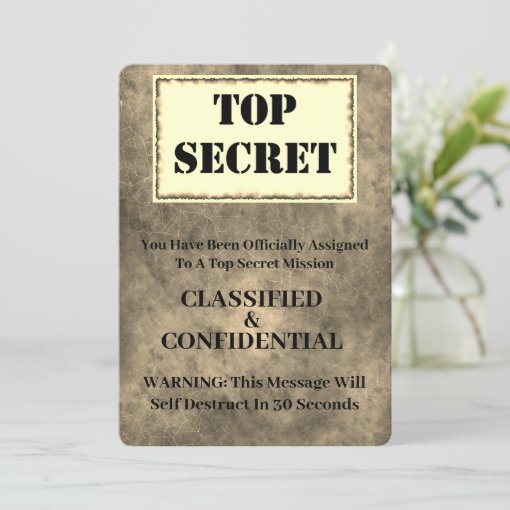 Funny Top Secret Surprise Birthday Party Invitation | Zazzle