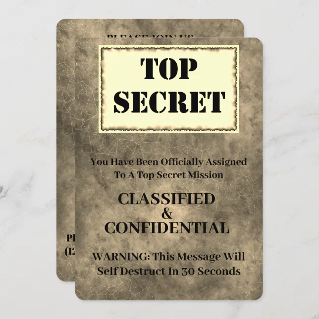 Funny Top Secret Surprise Birthday Party Invitation | Zazzle