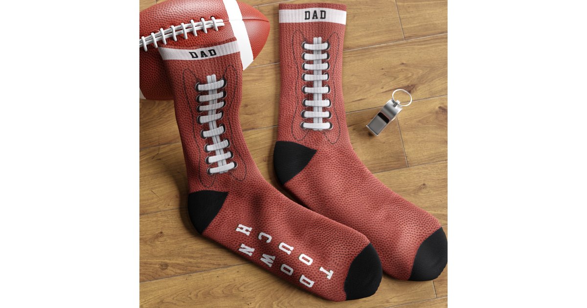 Funny Touchdown Football Player Monogram Socks | Zazzle