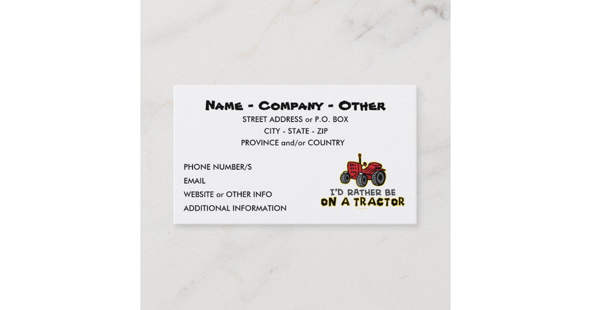 Funny Tractor Business Card | Zazzle