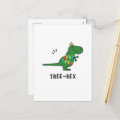 Funny Tree-Rex Christmas Holiday Postcard | Zazzle