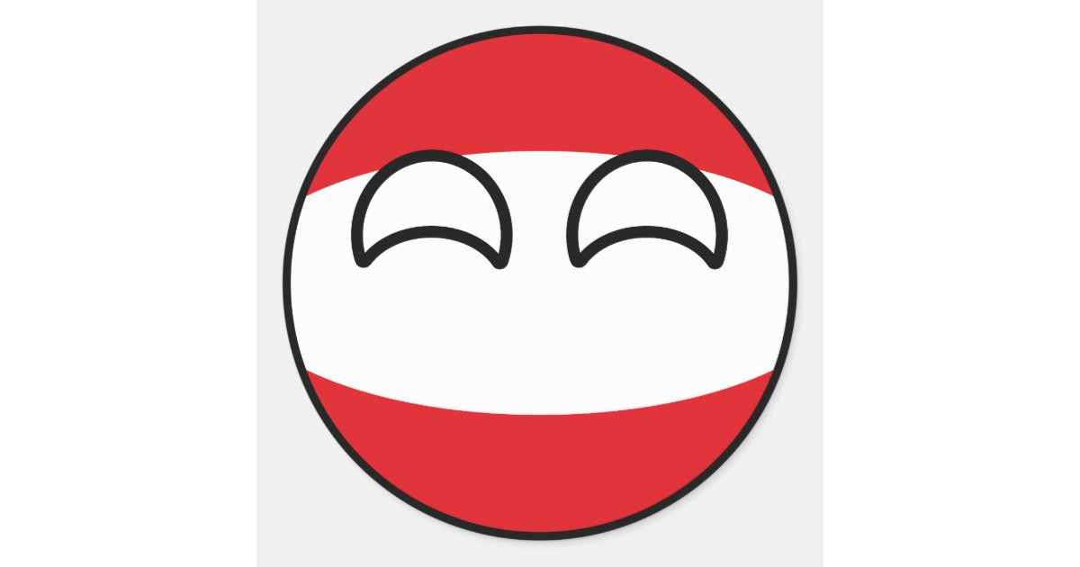 Funny Trending Geeky Austria Countryball Classic Round Sticker | Zazzle