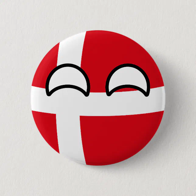 Funny Trending Geeky Denmark Countryball Button | Zazzle