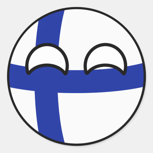 Funny Trending Geeky Finland Countryball Classic Round Sticker | Zazzle