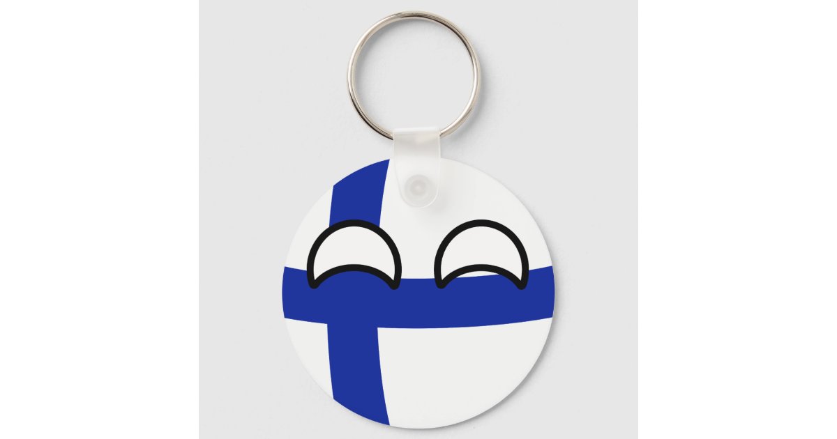 Funny Trending Geeky Finland Countryball Keychain | Zazzle