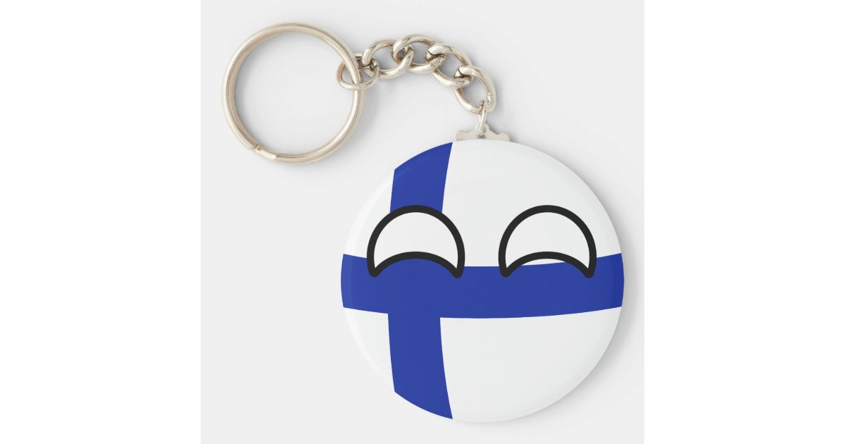 Funny Trending Geeky Finland Countryball Keychain | Zazzle.com