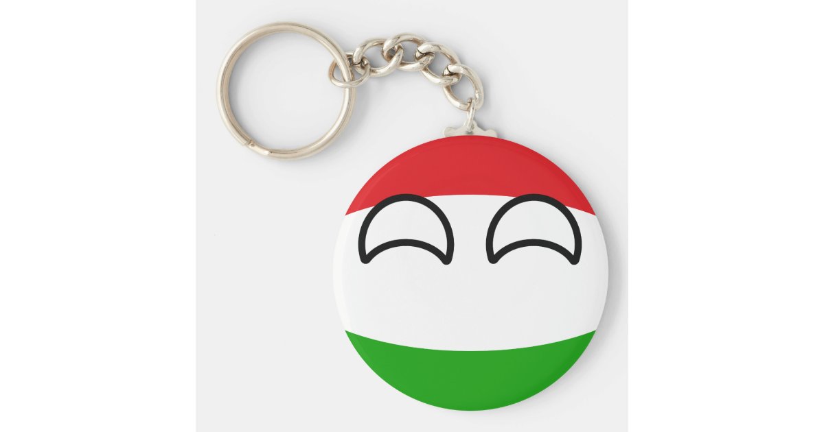 Funny Trending Geeky Hungary Countryball Keychain | Zazzle.com