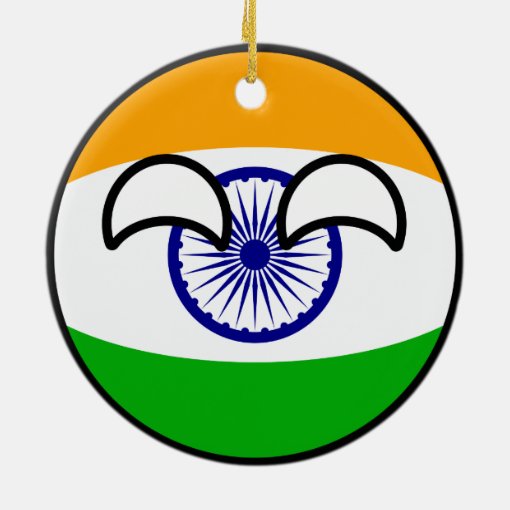 Funny Trending Geeky India Countryball Ceramic Ornament | Zazzle