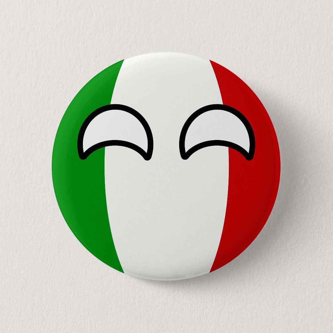 Funny Trending Geeky Italy Countryball Button | Zazzle