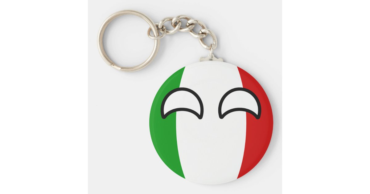 Funny Trending Geeky Italy Countryball Keychain | Zazzle