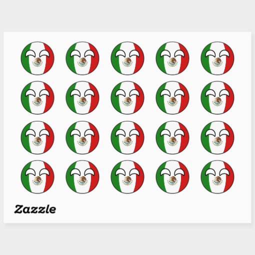Funny Trending Geeky Mexico Countryball Classic Round Sticker | Zazzle