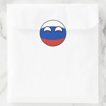Funny Trending Geeky Russia Countryball Classic Round Sticker | Zazzle