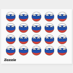 Funny Trending Geeky Russia Countryball Classic Round Sticker | Zazzle