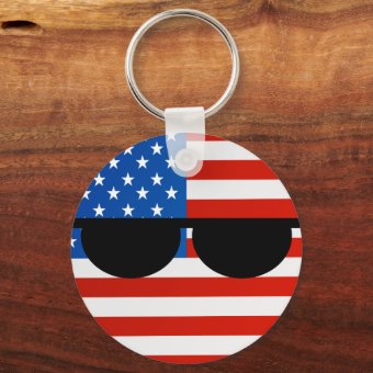 Funny Trending Geeky USA Countryball Keychain | Zazzle