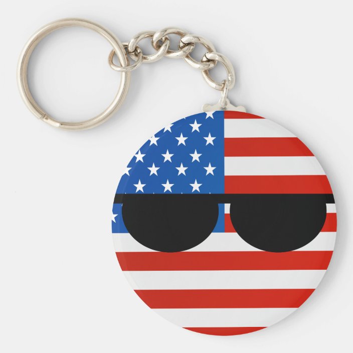 Funny Trending Geeky USA Countryball Keychain | Zazzle.com