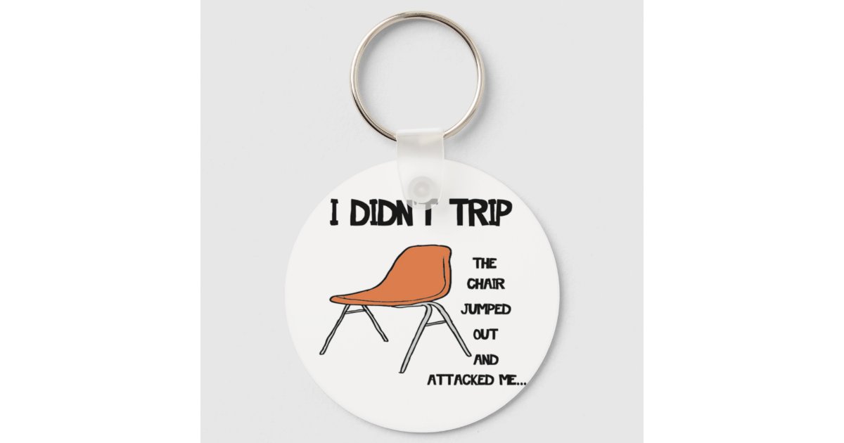 Funny Tripping Chair Keychain | Zazzle