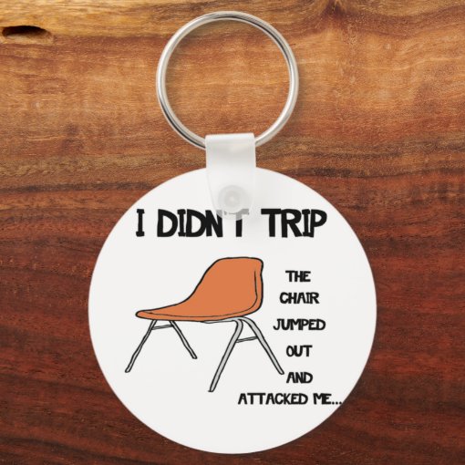 Funny Tripping Chair Keychain | Zazzle