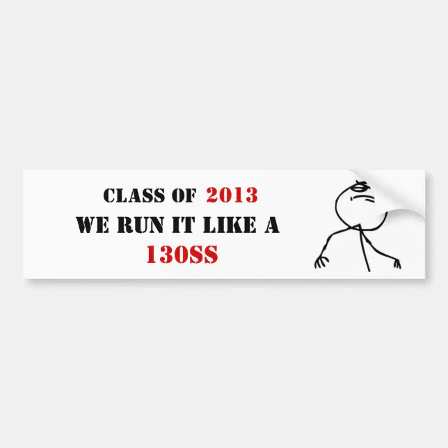 Funny Troll Face Class of 2013 Bumper Sticker | Zazzle