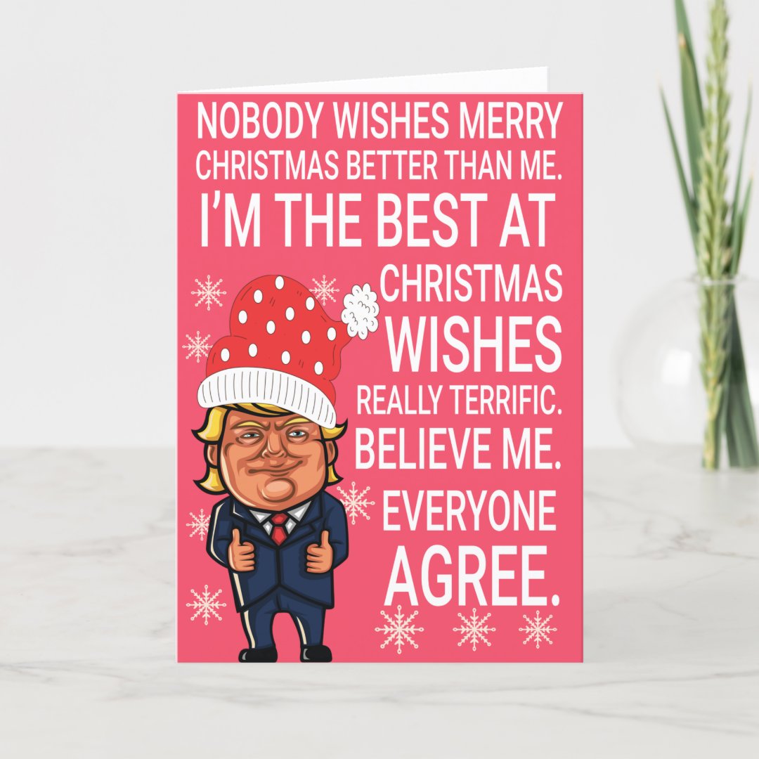 Funny Trump Christmas Wishes Card | Zazzle