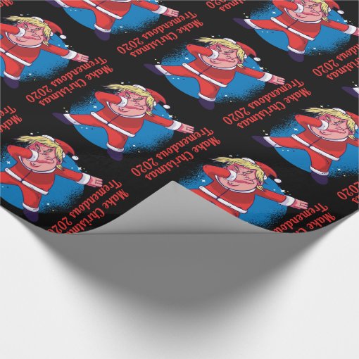 Funny Trump Dabbing Santa Make Xmas Great 2020 Wrapping Paper | Zazzle