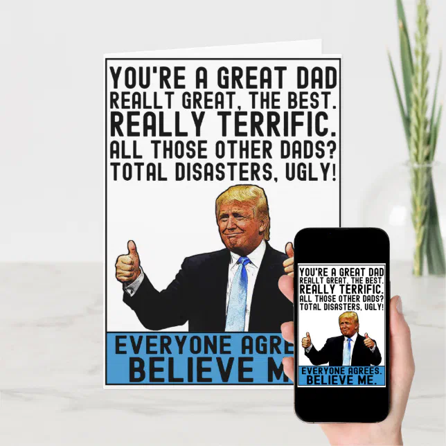 Funny Trump Dad Gift For Father's Day Card | Zazzle