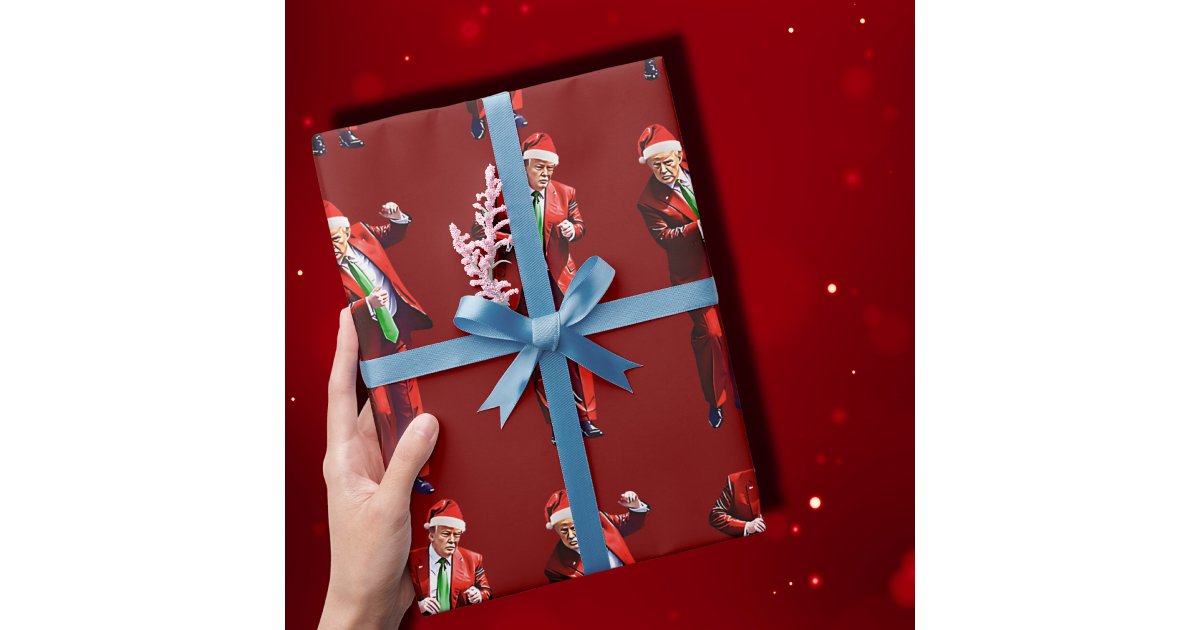 Funny Trump Dance Santa Claus Christmas Wrapping Paper | Zazzle
