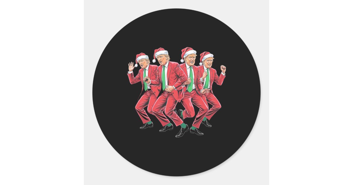 Funny Trump Dance Santa Claus Christmas Xmas Pajam Classic Round ...