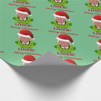 Funny Trump "Merry Christmas Loser" Wrapping Paper | Zazzle