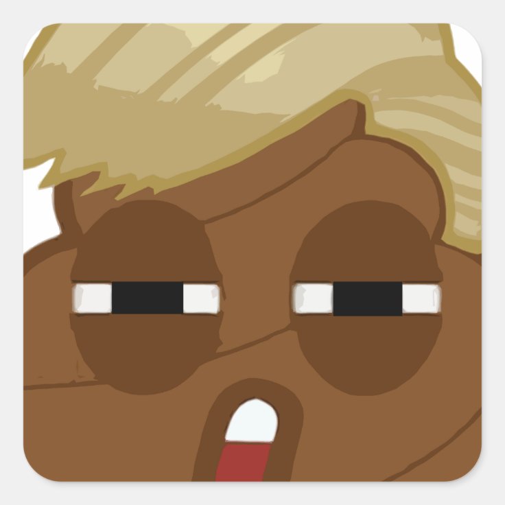 Funny trump poop emoji square sticker | Zazzle