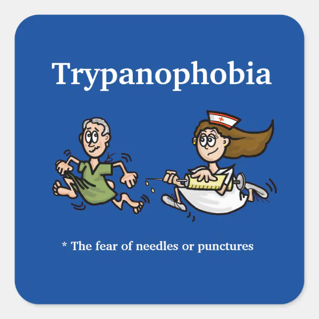 Funny Trypanophobia (Fear of Needles) Stickers | Zazzle