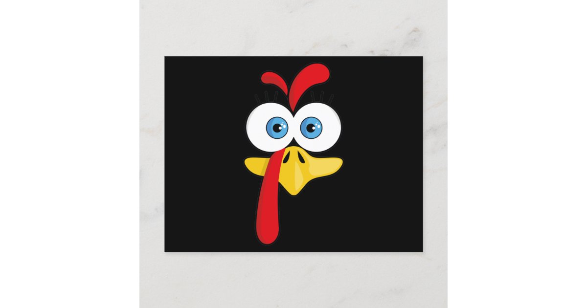Funny Turkey Face Thanksgiving Holiday Postcard | Zazzle