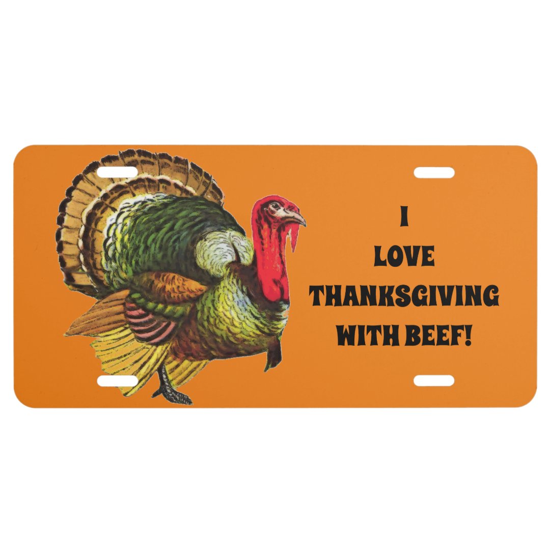 Funny Turkey License Plate | Zazzle