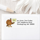 Funny Turkey Thanksgiving Return Address Stickers | Zazzle