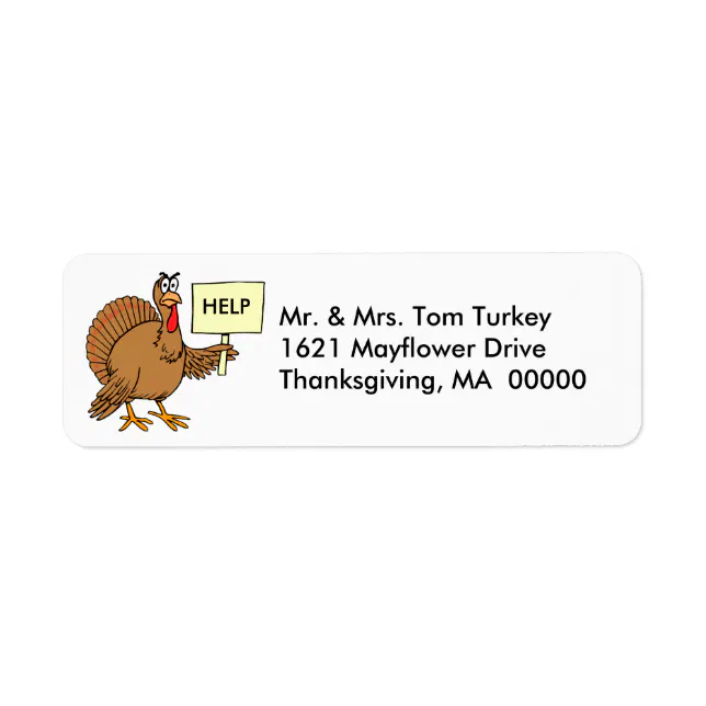 Funny Turkey Thanksgiving Return Address Stickers | Zazzle