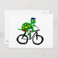 Funny Turtle Riding Bicycle Postcard | Zazzle